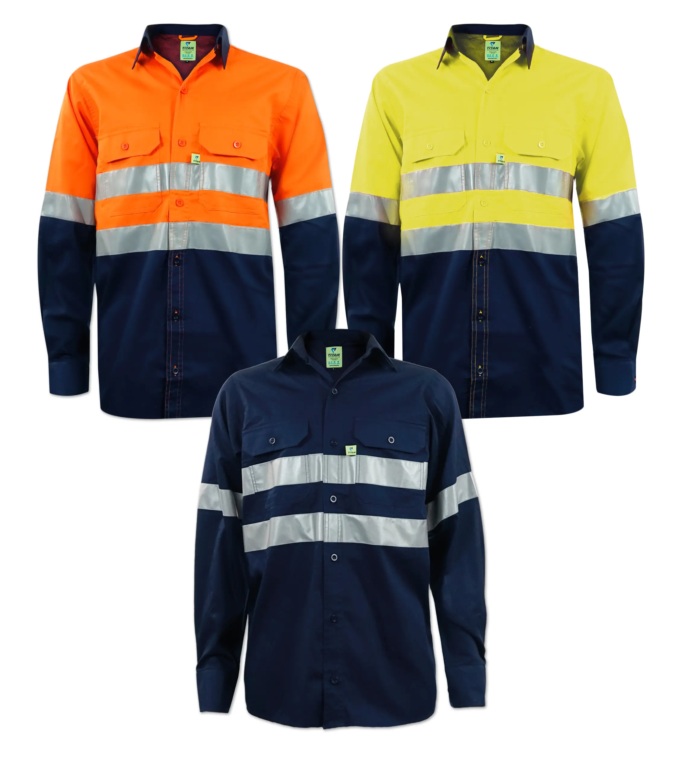 Megabreeze | Vented Reflecticve Mining Shirt 100% Cotton